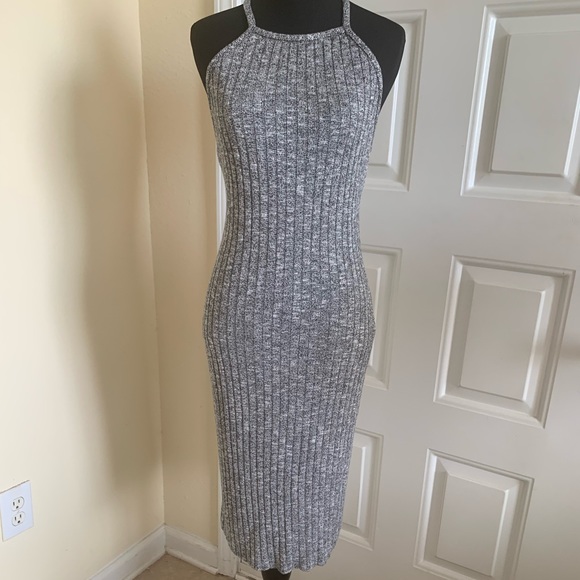 Hera Collection | Dresses | Hera Collection Gray Ribbed Knit Backless ...